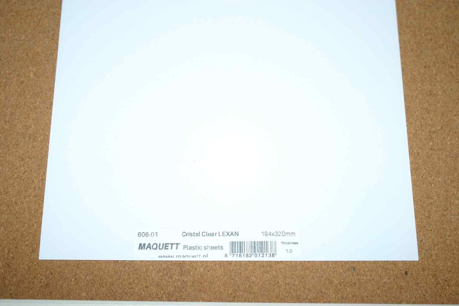 Maquett 606-01 1.0mm Cristal Clear Lexan Sheet with protective film on ...